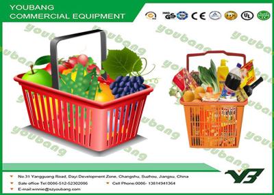 Cina Cestini della spesa di plastica di colore rosso con le maniglie, cestino della spesa riutilizzabile con CE, SGS in vendita
