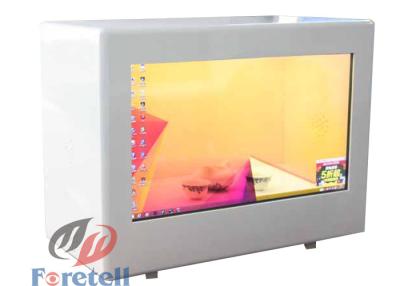 Cina Vetrina trasparente dell'affissione a cristalli liquidi di mostra, lan trasparente di sostegno dell'esposizione di tocco/WiFi/3G in vendita