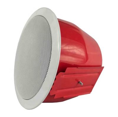 China 5" Fire Alarm Ceiling Speaker 100V 6W Red Dome PA Ceiling Mounted Fire Alarm Speaker for sale