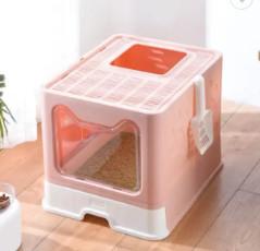 Cina Spazio di lusso portatile piegante moderno Cat Smart Litter Box del cestino per i rifiuti grande in vendita