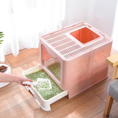 Cina Animale domestico che pulisce spazio di plastica Cat Litter Trays chiusa di Cat Litter Box Automatic il grande in vendita