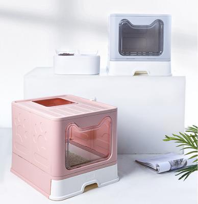 Cina La fodera allineata di Cat Litter Box Luxury ha accluso il cestino per i rifiuti in vendita