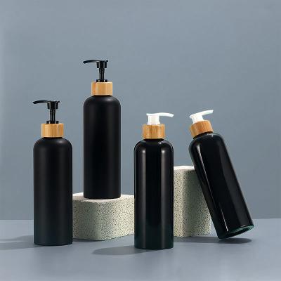 China Hot Sale Shea Butter Whitening Body Lotion Plastic Dispenser Face Lotion Pump Bottle with Bamboo Pump for sale