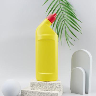 China Customize Color Print 500ml Yellow Detergent Plastic HDPE Chemical Screw Cap Detergent Bottle/dishwashing Liquid Plastic Bottle for sale