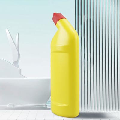 China Customizable 500ml Yellow Detergent Plastic HDPE Chemical Multifunction Dish Soap Toilet Bowl Cleaner Bottle for sale