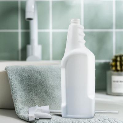 China 850ml HDPE Opaque Durable Corrosion Resistant Plastic White Trigger Spray Cleaning Bottles for Kitchen Car Flooring Toilet for sale