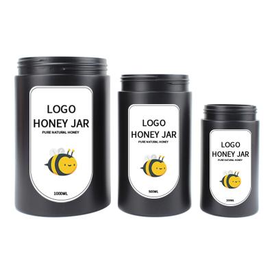 China Food Grade 7 oz 17 oz 35 oz Plastic Honey Jars HDPE Sauce Packaging Bottle Jar for Honey Jam for sale