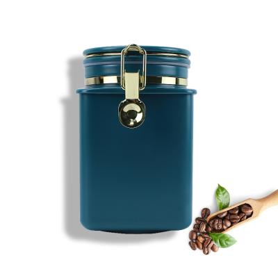 China Coffee Bean Container Food Coffee Kitchen Storage Canister Tea Coffee Canister Plastic Jar for sale