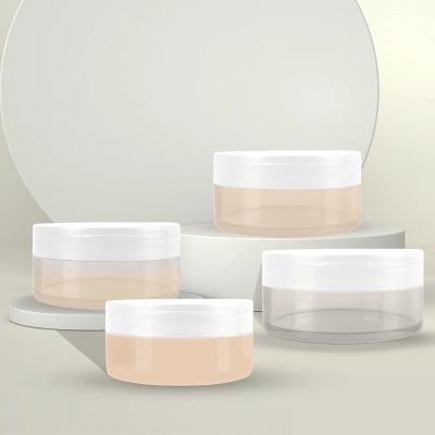China Wholesale Plastic Jar with Flip Top Lid Beauty Product Packaging Containers for Customized Body Cream Wash Gel Plastic Jar for sale