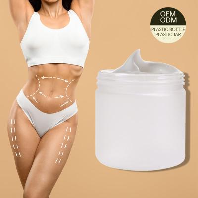 China Empty Cosmetic Face Lightening Body Lotion Slimming Cream Body Scrub Frosted PET Plastic Cream Jar for sale