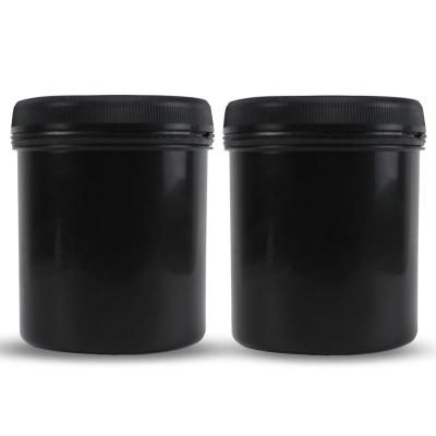 China 1000 ml Plastic Container Cosmetic Jar Black Custom Plastic Honey Jar clear Body Cream Plastic Jars with Screw Top Lids for sale