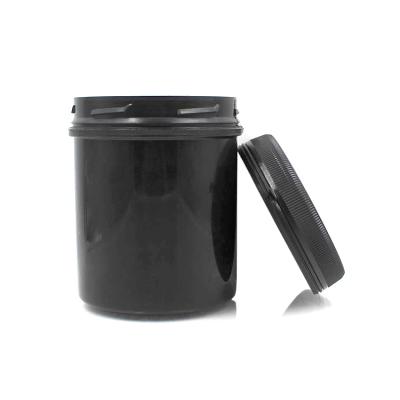 China 1000ml Hdpe Black Plastic Jar Container With Screw Lid for sale