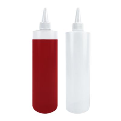 China 17oz 500ml Condiment Squeeze Bottles Squirt Plastic Sauce Containers Ketchup Bottles for sale