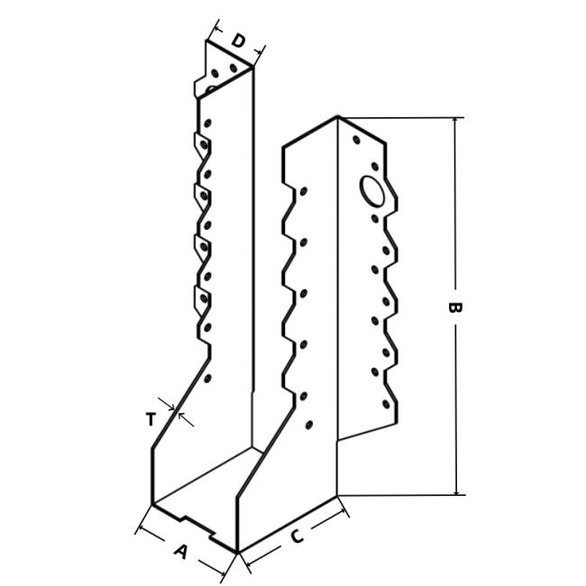 JH45190 Joist Hanger installation diagram and technical specifications