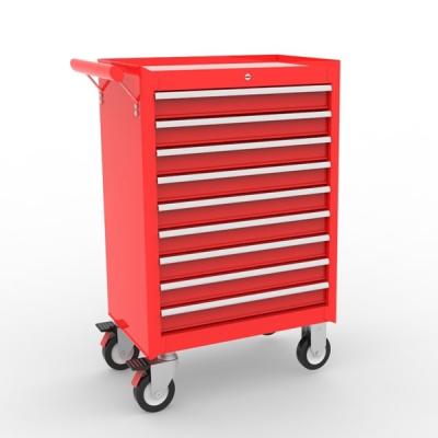 China Powder Coated Mobile Pulling Handle 9 Drawer Top Tool Chest for sale