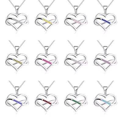 Cina YASVITTI ODM OEM 925 Sterling Silver Sparkling Heart Necklace 5A Zirconia Rhodium Plated Hollow Necklace Pendant Jewelry in vendita