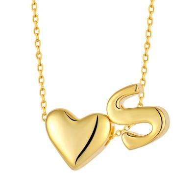 Cina YASVITTI Personalized Initial Jewelry Golden Love Letter S Pendant 925 Sterling Silver Heart Initial Pendant For Women in vendita