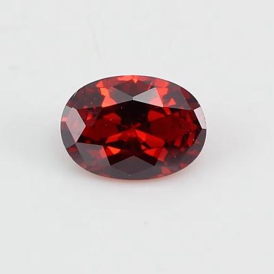 Cina 8*12mm Coloured moissanite Oval Blood Red Crystal Glass Moissanite for Engagement Rings in vendita