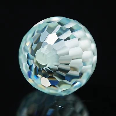 China Gemstone Material Synthetic Lab Created Round Blue Moissanite Beads For Jewelry Making Te koop