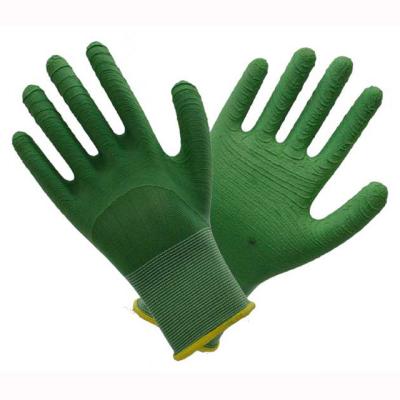 China Grüne Farblatex-Arbeits-Handschuh-flexible außergewöhnliche Geschicklichkeit und Sitz zu verkaufen