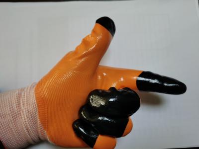 China Bad-Nitril des Doppelt-13G beschichtete Arbeits-Handschuhe für schwere Arbeit zu verkaufen