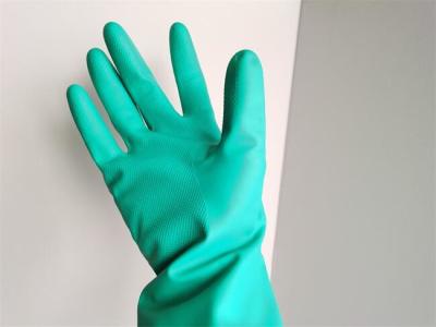 中国 15mil 3Dのダイヤモンドの穀物のニトリルの穿刺のOilproofの化学抵抗力がある群がらせる頑丈な企業の手袋 販売のため