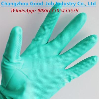Cina guanti resistenti 3D senza fodera Diamond Grain Puncture Oilproof Chemical di industria del nitrile 11mil resistente in vendita