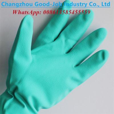 Cina guanti protettivi del lavoro di 15mil Sandy Nitrile Heavy Duty Industry che si affollano allineando resistente chimico di Oilproof di puntura in vendita