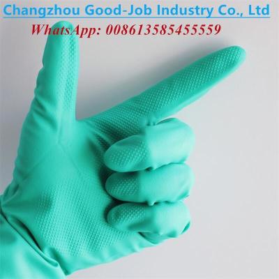 Cina 18mil ha ispessito i guanti protettivi del lavoro dell'industria resistente del nitrile che si affollano resistente chimico di Oilproof di puntura in vendita