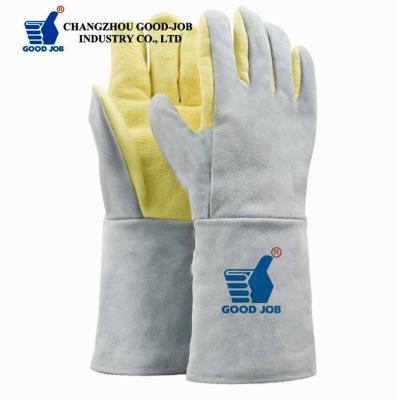 中国 革Aramid繊維の手袋500℃の耐熱性高温操作を脅かしなさい 販売のため