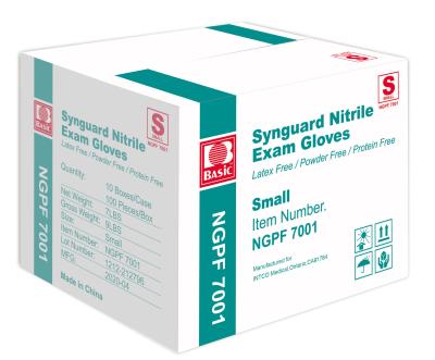 中国 BASIC SYNGUARDのニトリルの検査の手袋は自由なASTM D6319 F1671 510Kを粉にする 販売のため