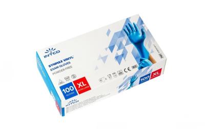 中国 BASIC SYNMAX ASTM D5250のビニールの青い検査の手袋は自由に粉になる 販売のため