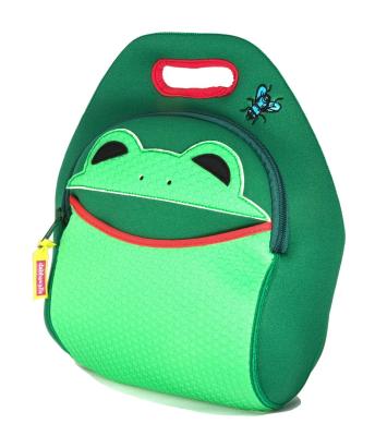 Cina Totalizzatore sveglio del pranzo del neoprene di verde del fumetto con il peso leggero della maniglia, progettazione della rana in vendita