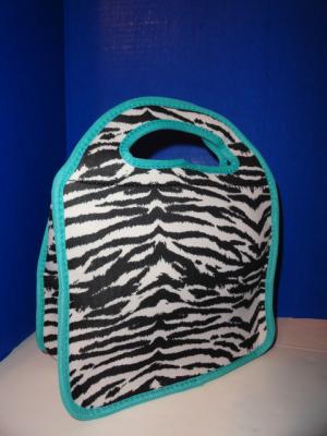 Cina totalizzatore con i lati Gusseted dell'acqua, signora Use del pranzo del neoprene di viaggio della Zebra-banda in vendita
