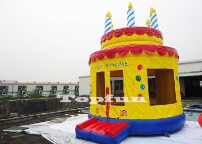 Cina Castello rimbalzante gonfiabile della torta di compleanno felice di Drawed della mano per il diametro della famiglia 4m in vendita