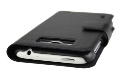 Cina Cassa del telefono del cuoio di progettazione HTC del portafoglio per la sensazione XL X315 X315e G21 di HTC, nera in vendita