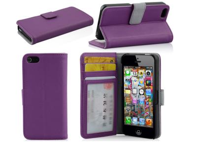 Cina caso del telefono cellulare del portafoglio di 3 scanalature, casse del cuoio dell'unità di elaborazione di iPhone 5mini di Iphone 5C in vendita