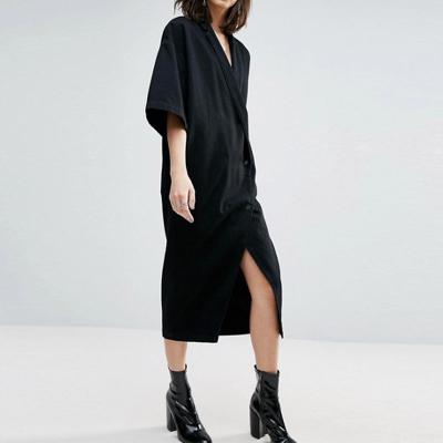 China kimono cortado ancho delantero del dril de algodón de las mangas del abrigo en venta