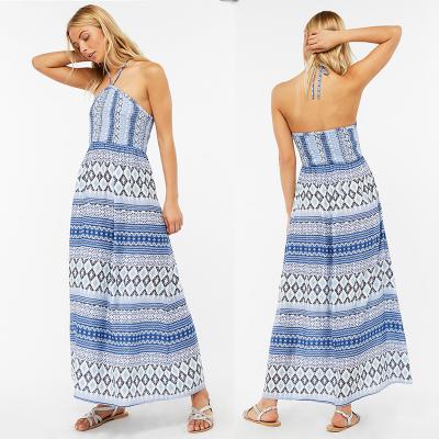 China Las ventas directas Maxi Dress Laddies Boho Long con tirante y espalda descubierta de la fábrica se visten en venta