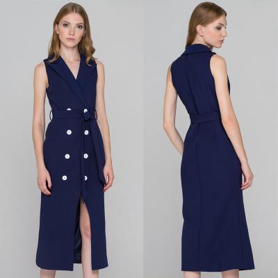China Kleding van de de in het groot blauwe sleeveless blazer Te koop