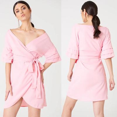 China Van de Schouder Overlapte Kleding van de Dames 2018 Zomer Te koop