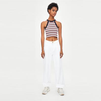 中国 工場価格の女性の夏は綿のタンク トップを縞で飾る 販売のため