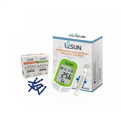 Cina Economico Misuratore di glucosio nel sangue e acido urico 2in1 Conveniente Assistenza sanitaria per campioni minuscoli in vendita