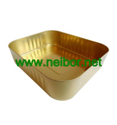 China Food grade large size gold color metal tin baking pans en venta