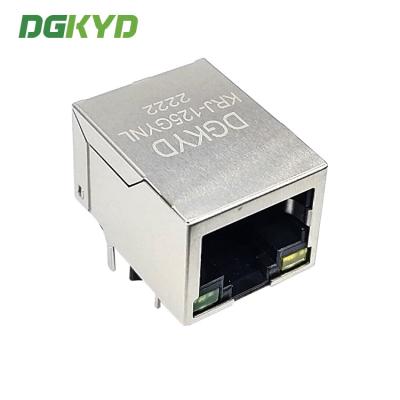 China Conector de red de filtro integrado KRJ-125GYNL RJ45 100M 8PIN con luz y escudo en venta