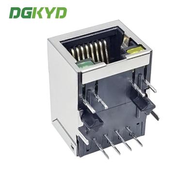China Conector de red de filtro integrado KRJ-125GYNL RJ45 100M 8PIN con luz y escudo en venta