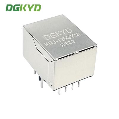 China Conector de red de filtro integrado KRJ-125GYNL RJ45 100M 8PIN con luz y escudo en venta