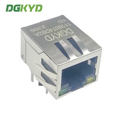 China Conector 8PIN de la red de DGKYD111B074DB2A1D RJ45 el 100M sin la lámpara con el escudo en venta