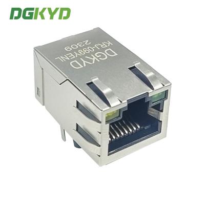 China Conector del ordenador de interfaz de red de KRJ-099YENL RJ45 con la tira de la luz del tablero de Baiyum en venta