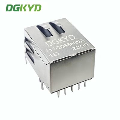 China DGKYD111Q066HWA1D Gigabit Integrated Filter RJ45 Network Connector Lightless 10PIN for sale